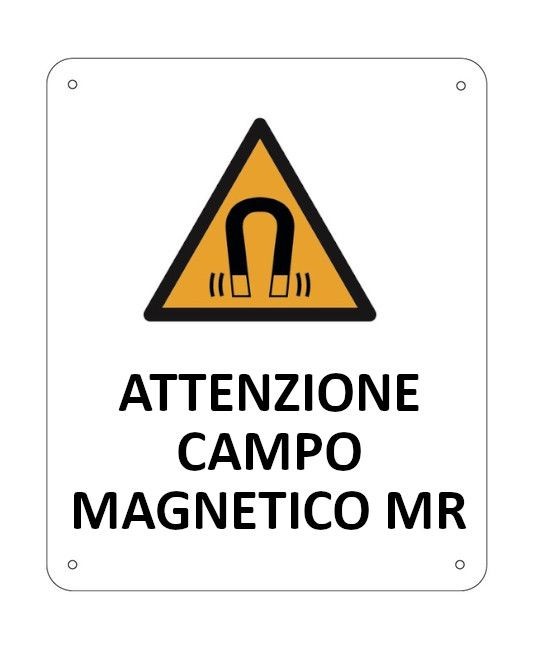 Cartello di pericolo 'attenzione campo magnetico mr' - SEG E412701