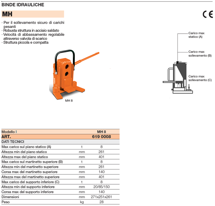 Binda idraulica UNICRAFT MH 8 - STL UNI6190008